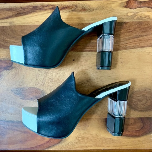XANG | Shoes | One Of A Kind Black White Open Toe Heels | Poshmark